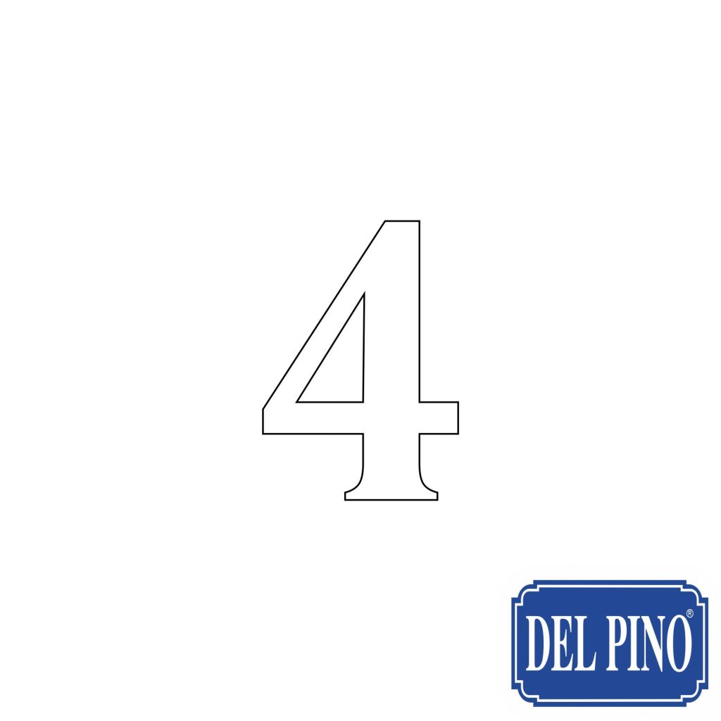 Recor-plast 50 – Números 125mm de plástico blanco recortado – DelPino